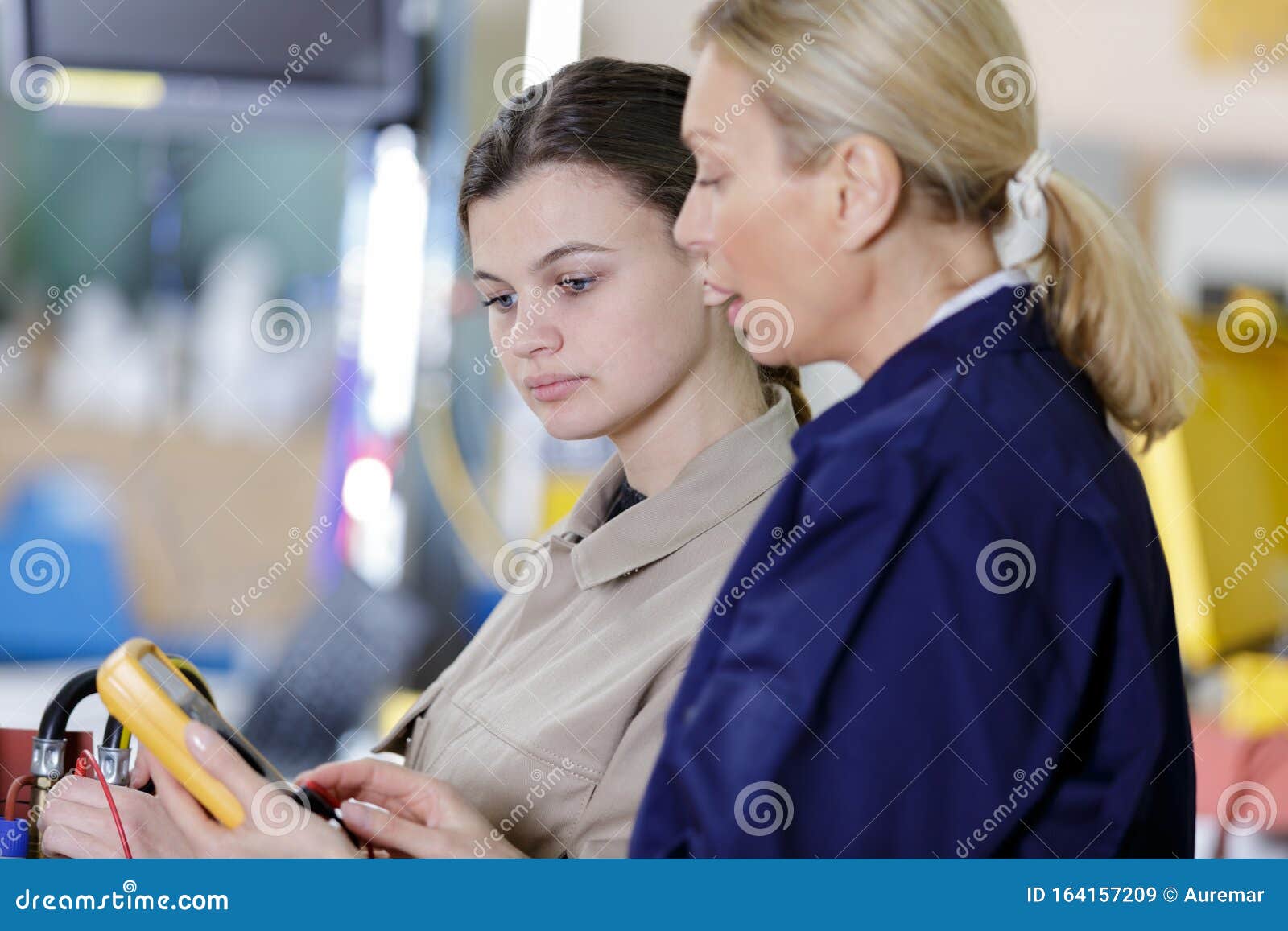 Portrait Two Women Discussing Data Stock Image - Image of research ...