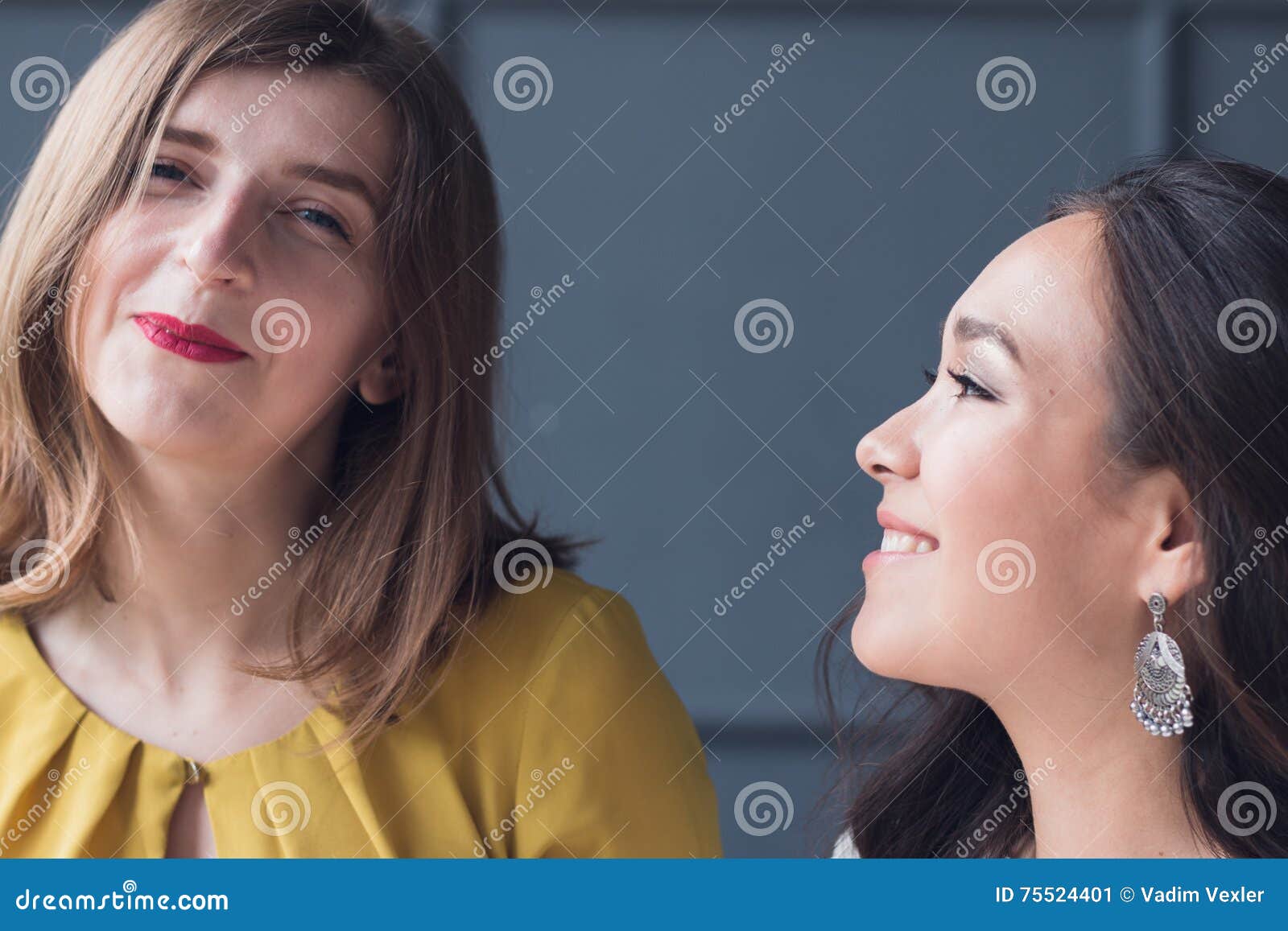 Portrait of Two Women Laughing Stock Image - Image of human, bright ...