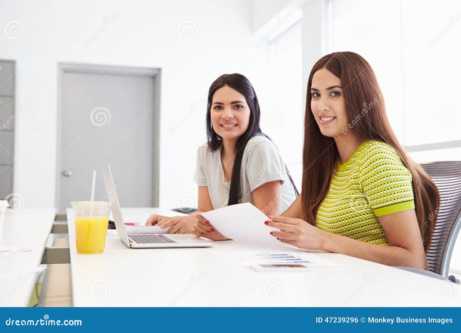 Portrait of Two Women Working Together in Design Studio Stock Photo ...
