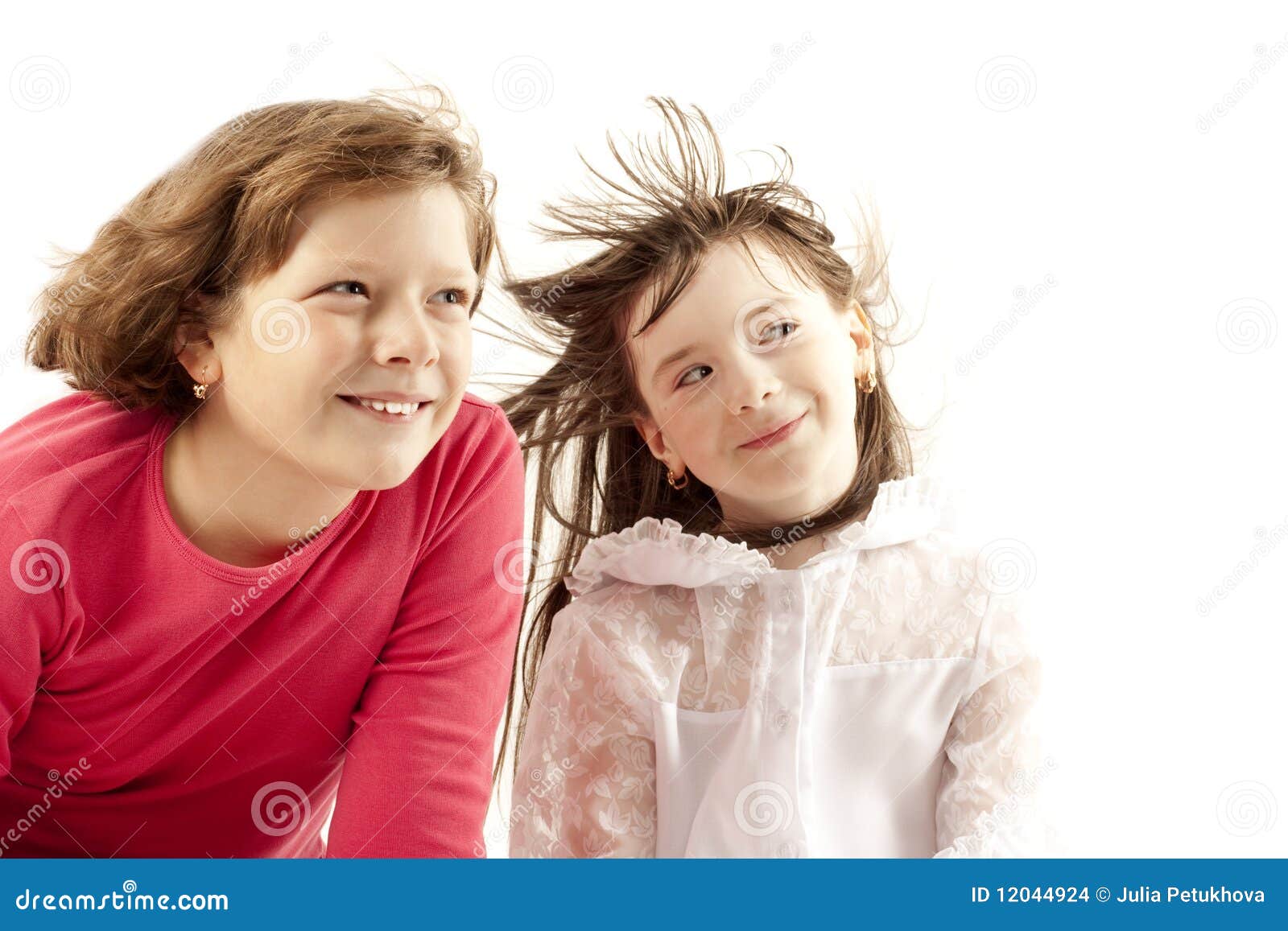 Portrait of Two Young Girls Stock Photo - Image of head, girl: 12044924