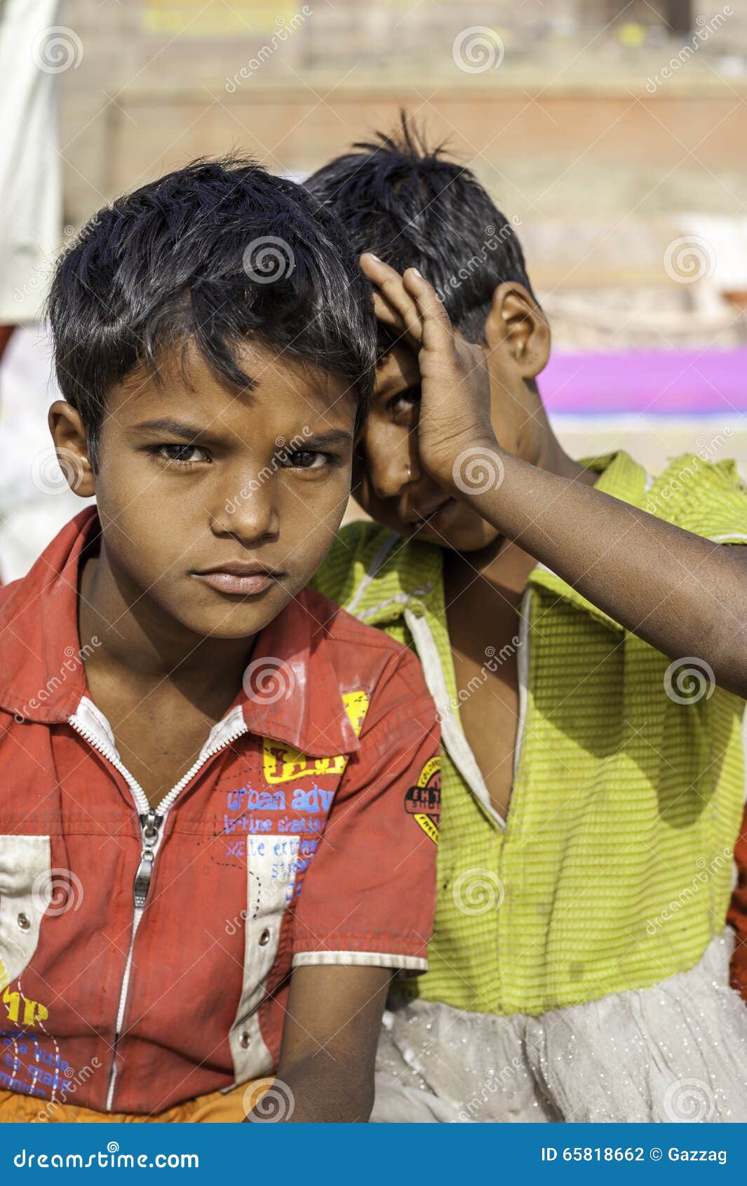Indian Boys Swimming In The Sacred Water Of The River Ganges In The ...
