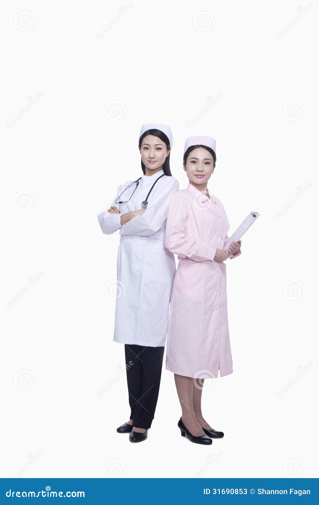 Portrait of Two Young Nurses, Studio Shot Stock Image - Image of ...