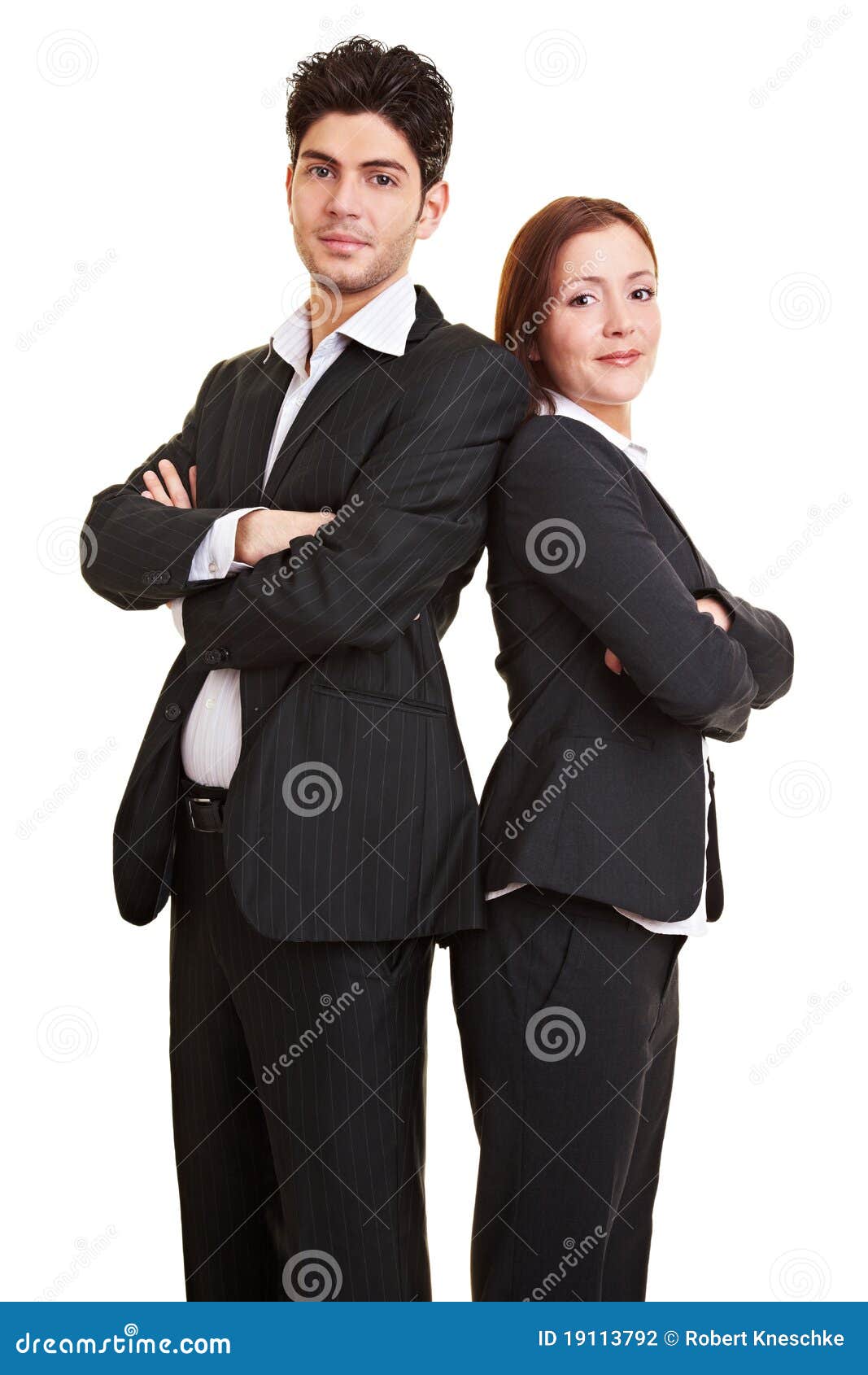Portrait of Two Young Trainees Stock Photo - Image of together, lean ...