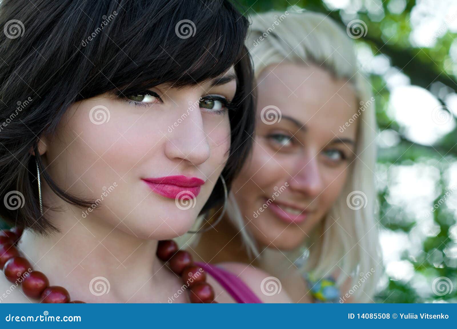 Portrait of Two Young Women Stock Photo - Image of hair, cute: 14085508