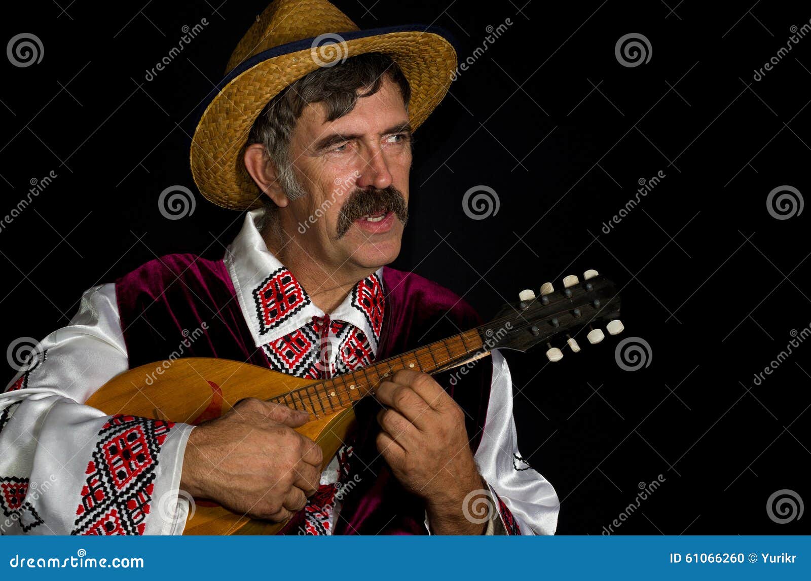 Portrait of Ukrainian Farmer Playing Mandolin Stock Photo - Image of ...