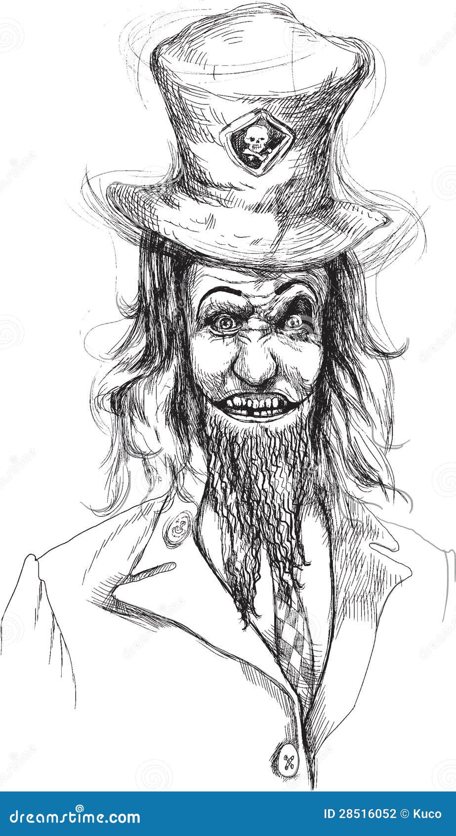 Portrait of an undead 10 stock vector. Illustration of crazy - 28516052