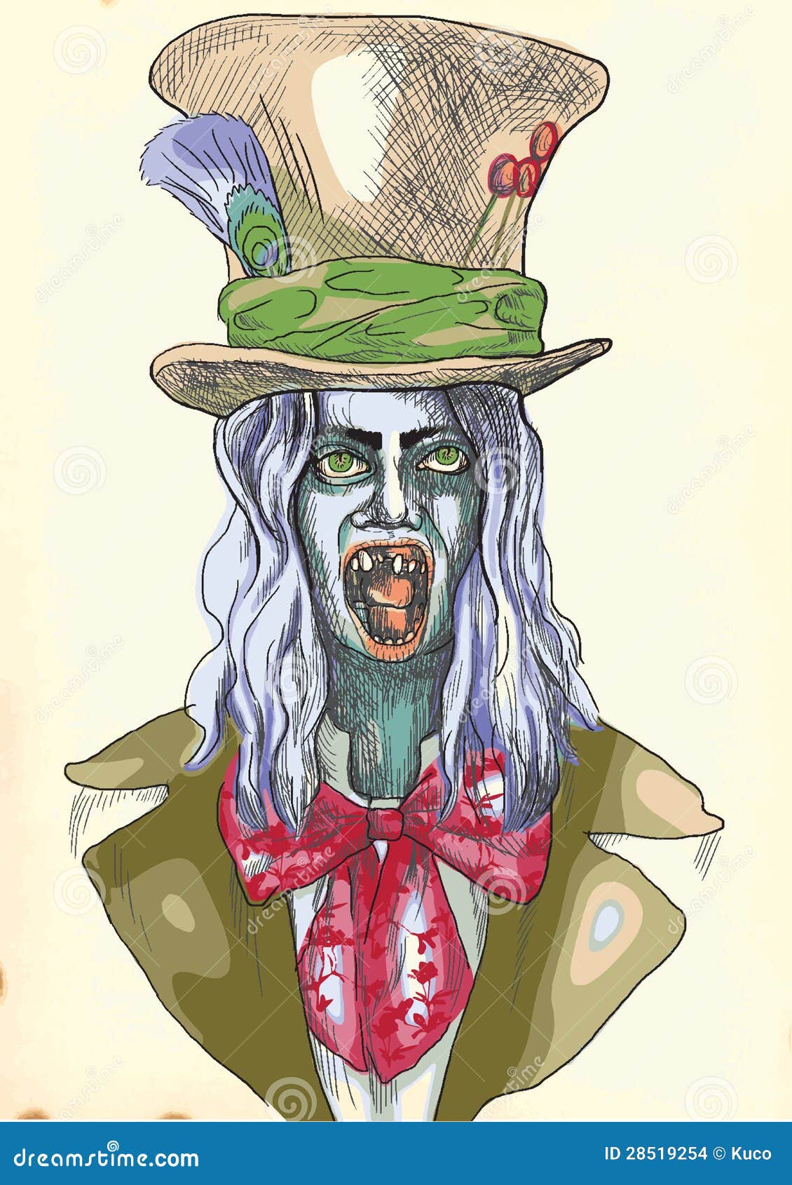 Portrait of an undead 8 stock vector. Illustration of grin - 28519254