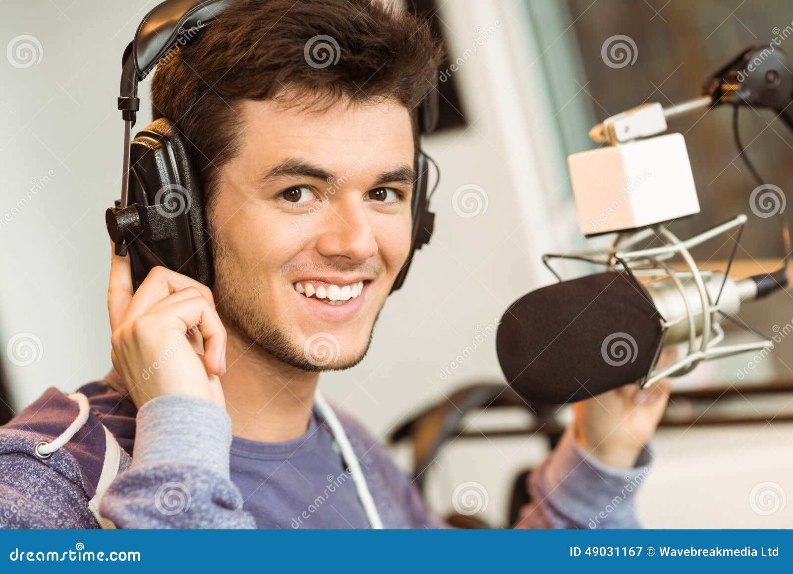 Portrait of an University Student Recording Audio Stock Image - Image ...