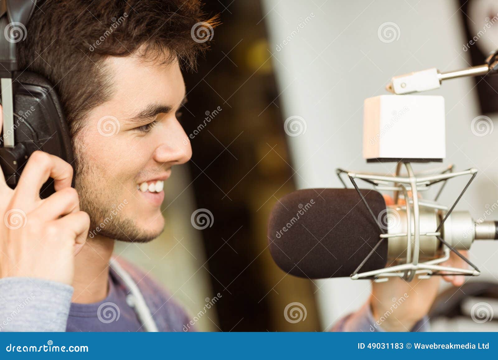 Portrait of an University Student Recording Audio Stock Image - Image ...
