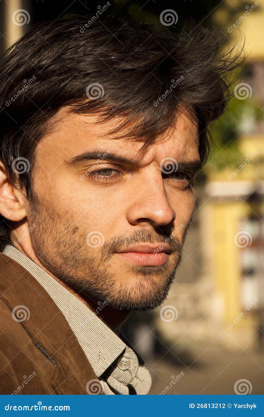 Portrait of an Unshaved Man Model Stock Photo - Image of model ...
