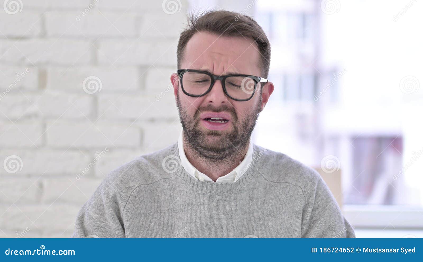 Portrait of Upset Creative Man Feeling Sad Stock Photo - Image of ...