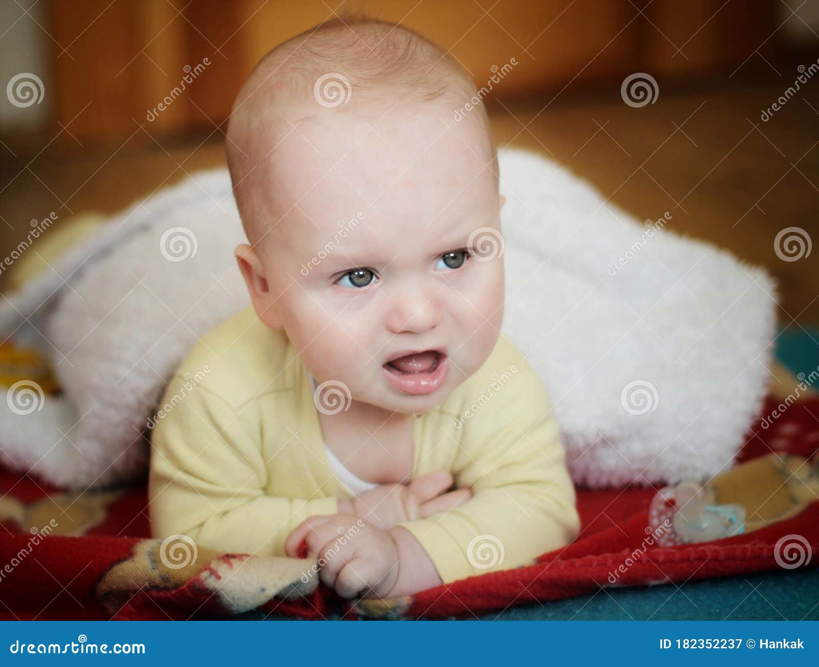 Portrait of an Upset Infant Baby Stock Image - Image of beautiful ...