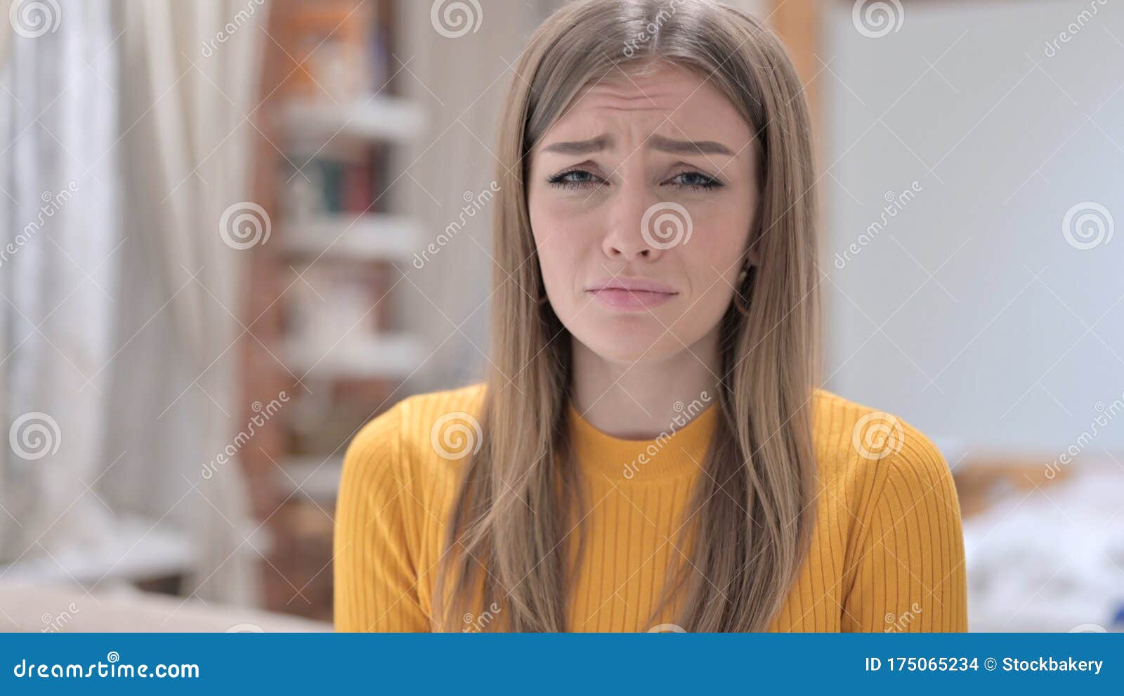 Portrait of Upset Young Woman Crying at the Camera Stock Photo - Image ...