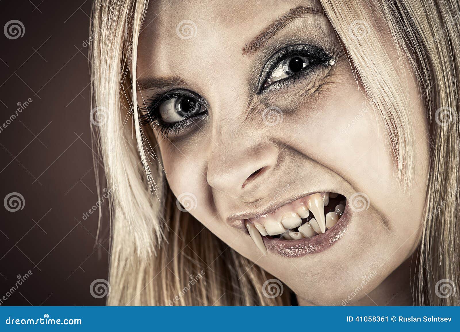 Portrait of a Vampire with Fangs Stock Image - Image of face, humorous ...