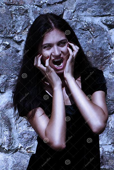 Portrait Vampire at a Moonlight Stock Photo - Image of halloween ...