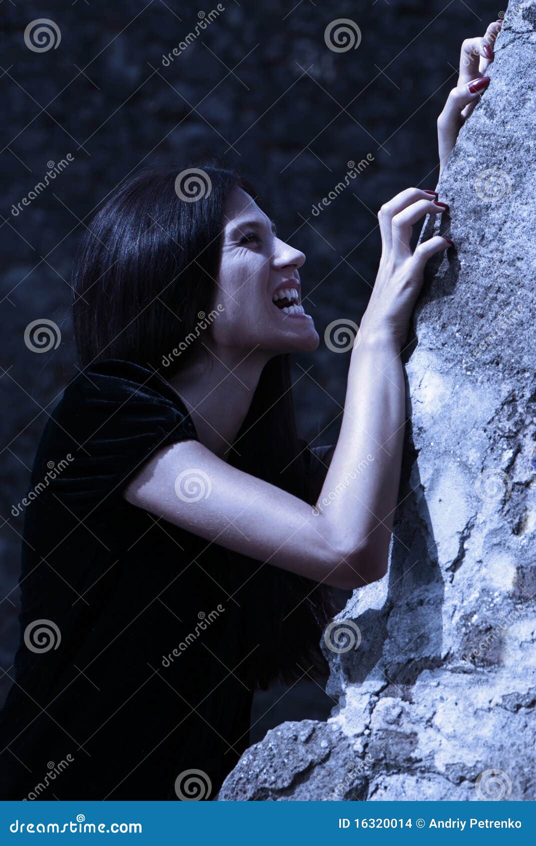 Portrait Vampire at a Moonlight Stock Photo - Image of demon, satan ...