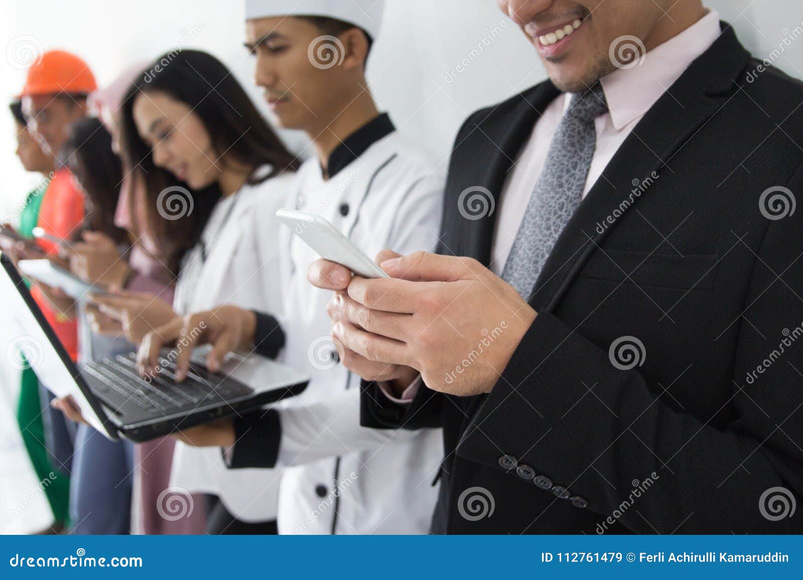Portrait of Various Professions with Technology Stock Image - Image of ...