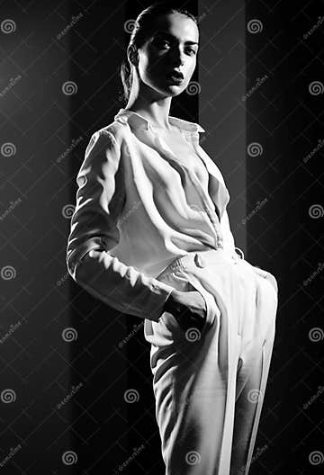 Portrait Of A Very Beautiful Sensual And Girl Young Elegant Model With
