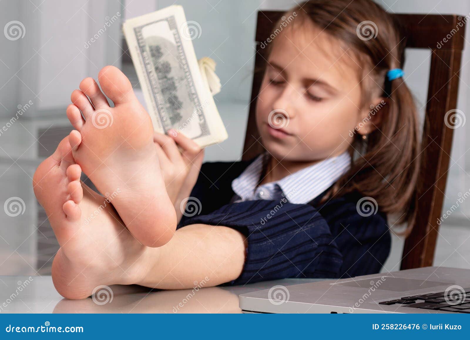 Portrait of Very Happy Cute Young Business Girl Counts Money Profit ... Portrait of Very Happy Cute Young Business Girl Counts Money Profit ...