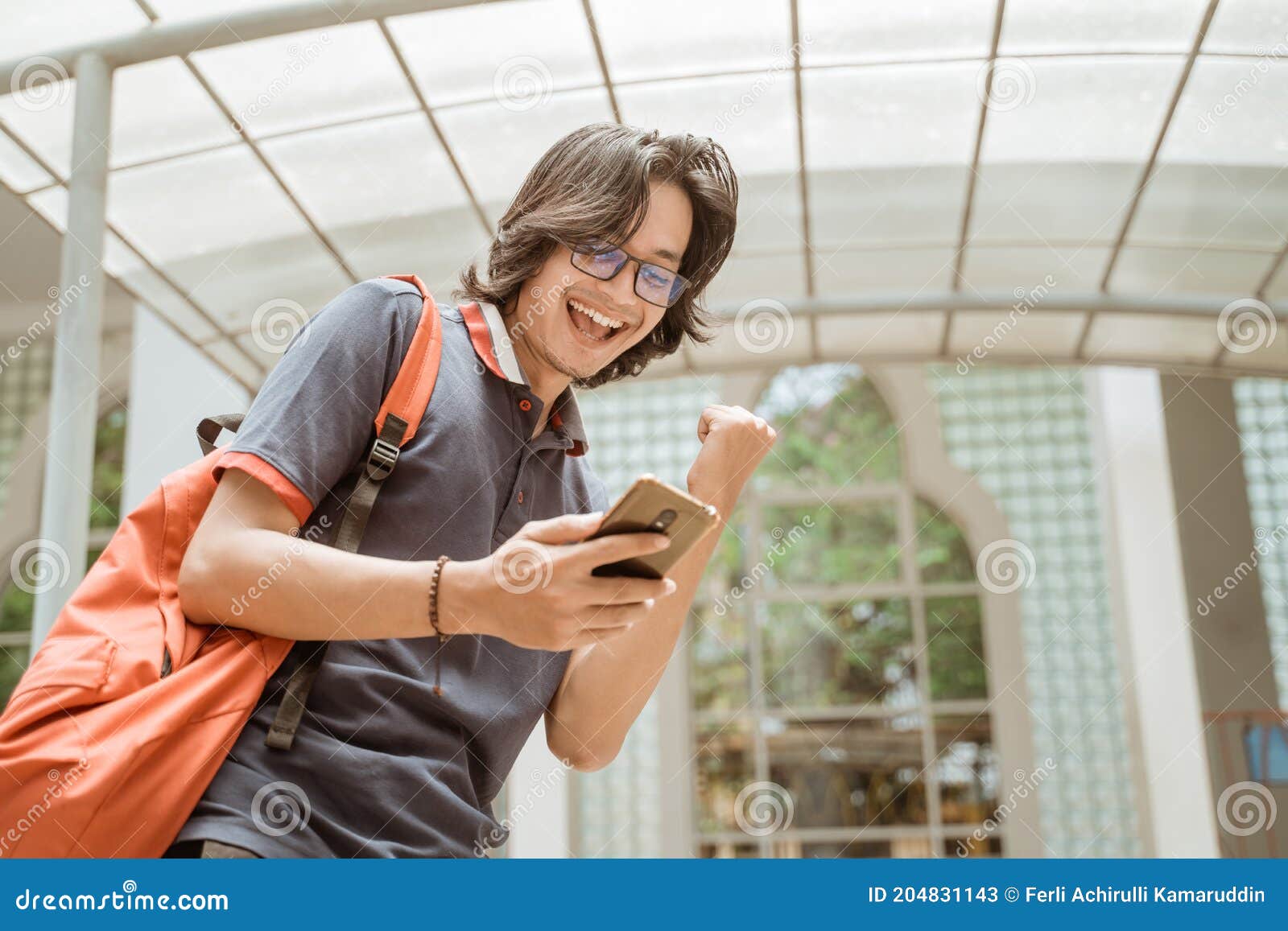 Portrait Very Happy and Smiling Student Stock Image - Image of holding ...