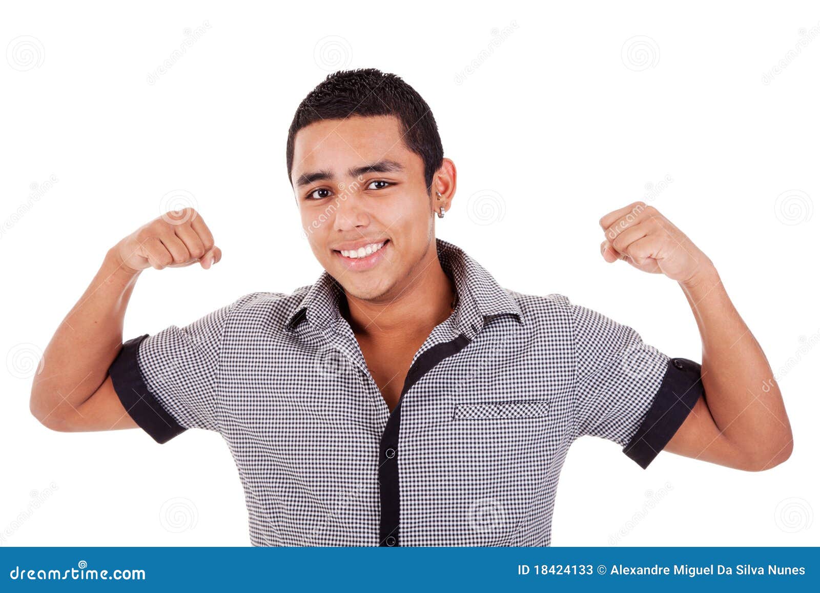 Portrait of a Very Happy Young Latin Man Stock Image - Image of energy ...