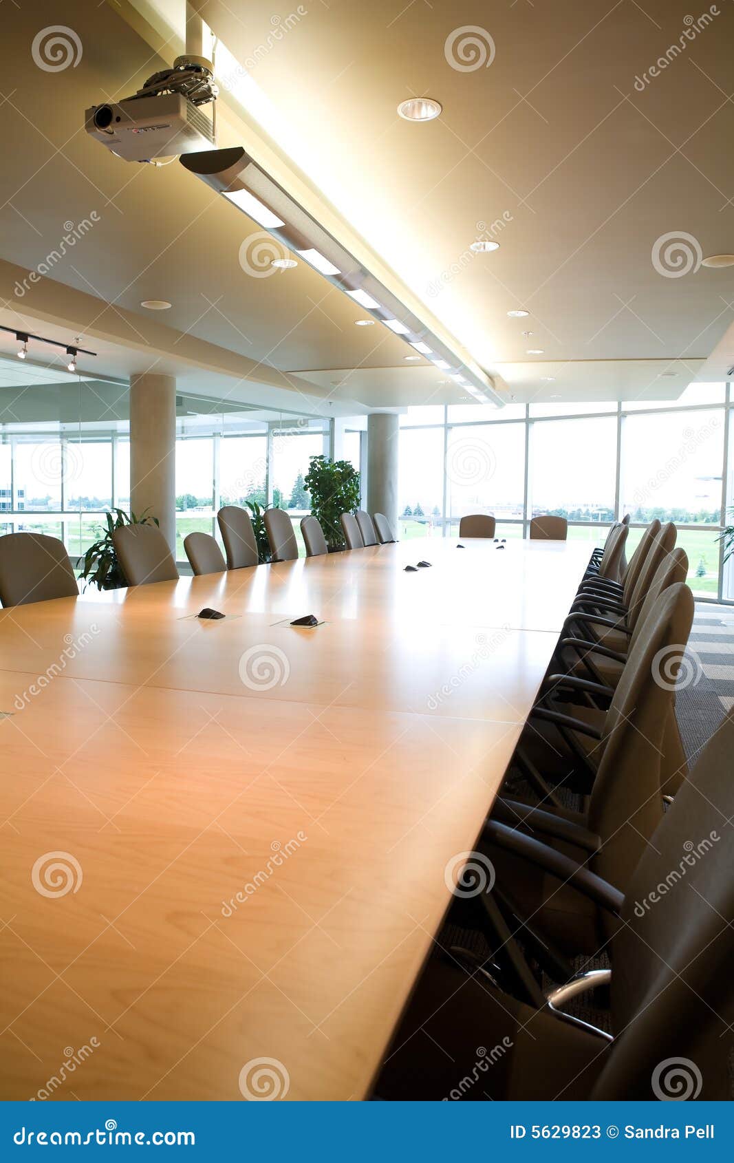 Portrait View of Executive Boardroom in Office. Stock Image - Image of ...