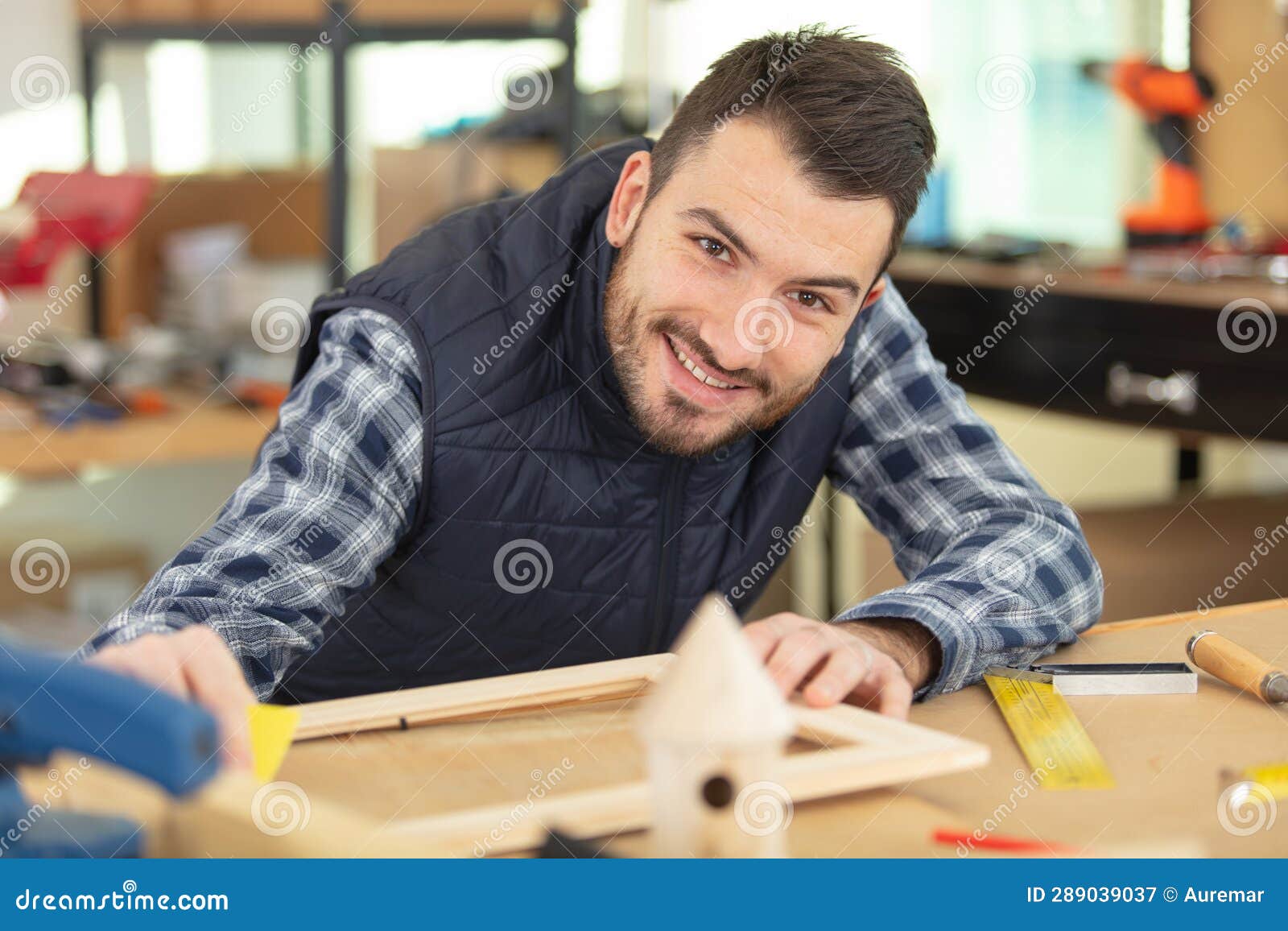 Portrait View Happy Attractive Hardworking Middle Aged Professional ...