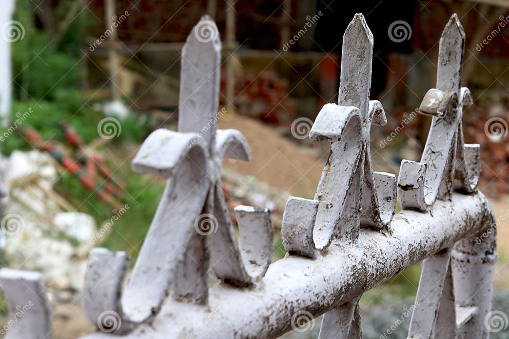 White rusty Swing Gates stock image. Image of gate, white - 201191459