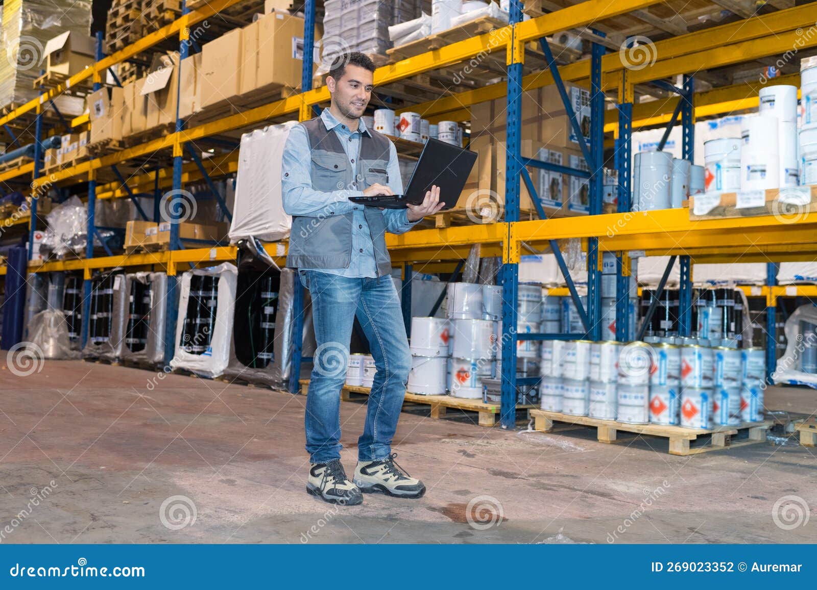 Portrait Warehouse Inventory Worker Stock Photo - Image of distribution ...