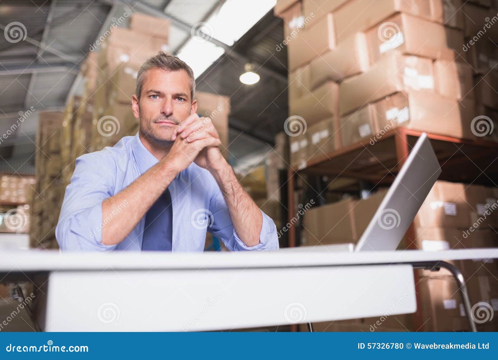 Portrait of Warehouse Manager with Laptop Stock Photo - Image of ...