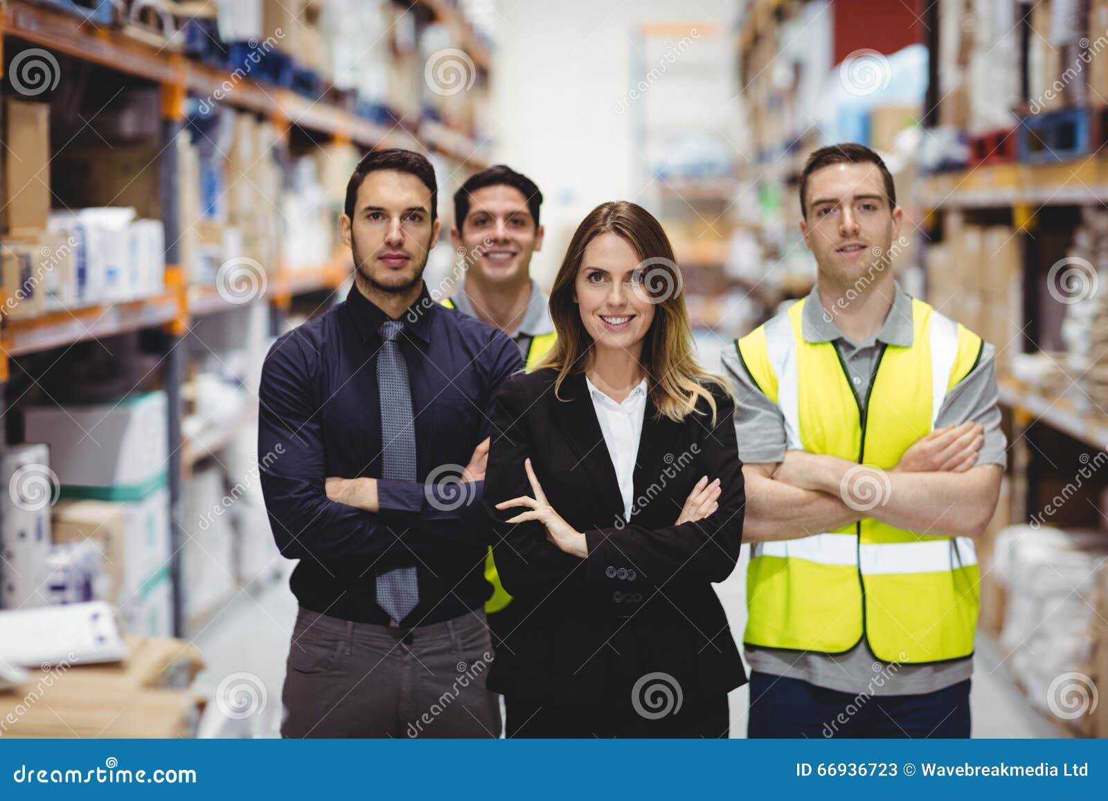 Portrait of Warehouse Manager and Workers Stock Image - Image of ...