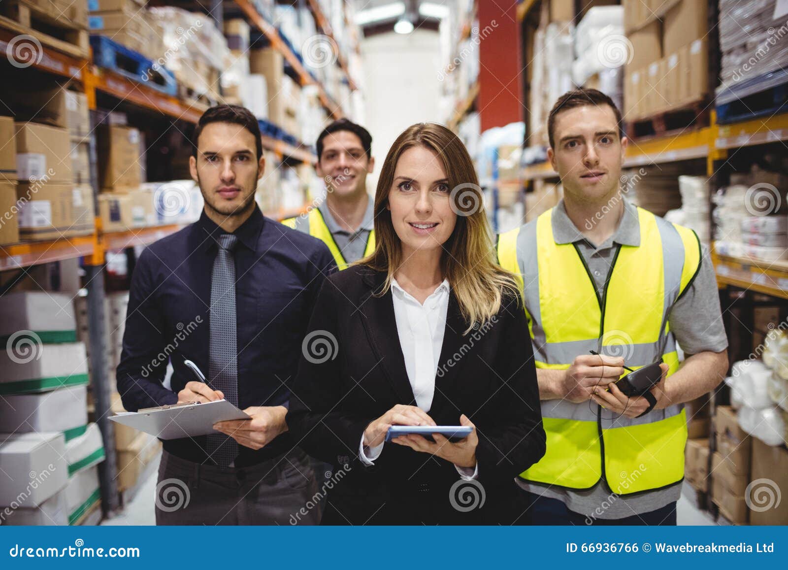 Portrait of Warehouse Manager and Workers Stock Photo - Image of ...