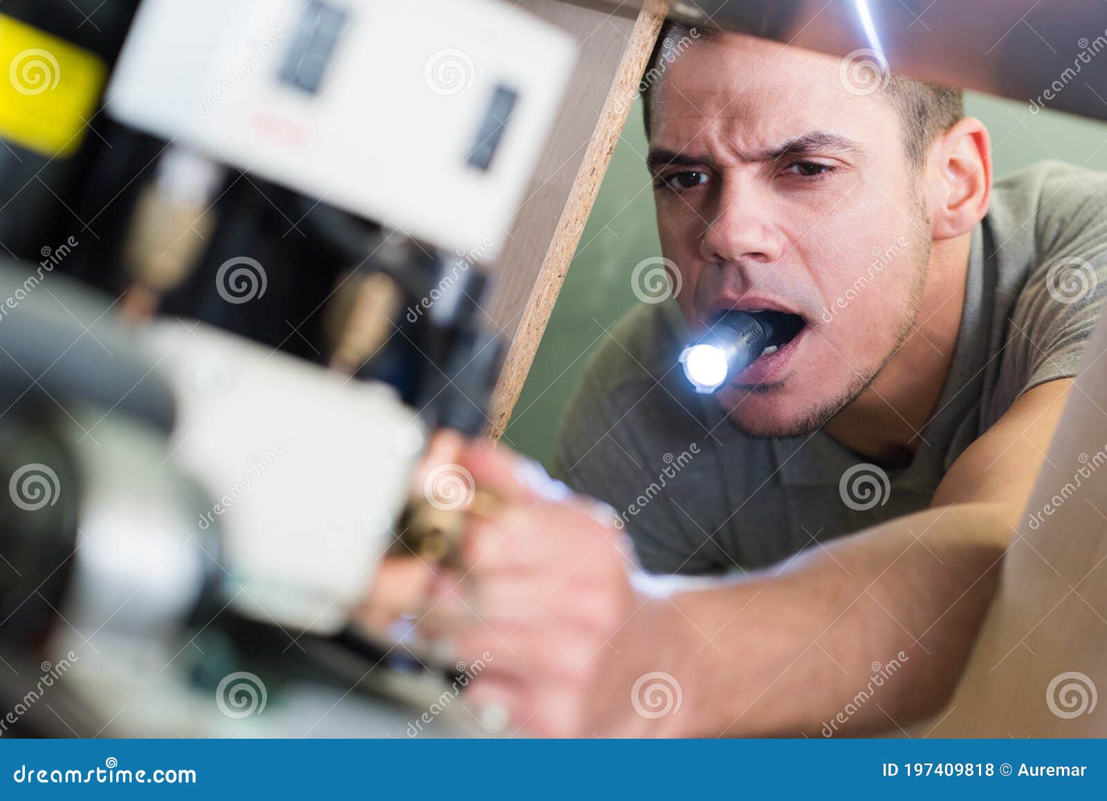 Portrait Warehouse Worker Inspecting Something Stock Photo - Image of ...