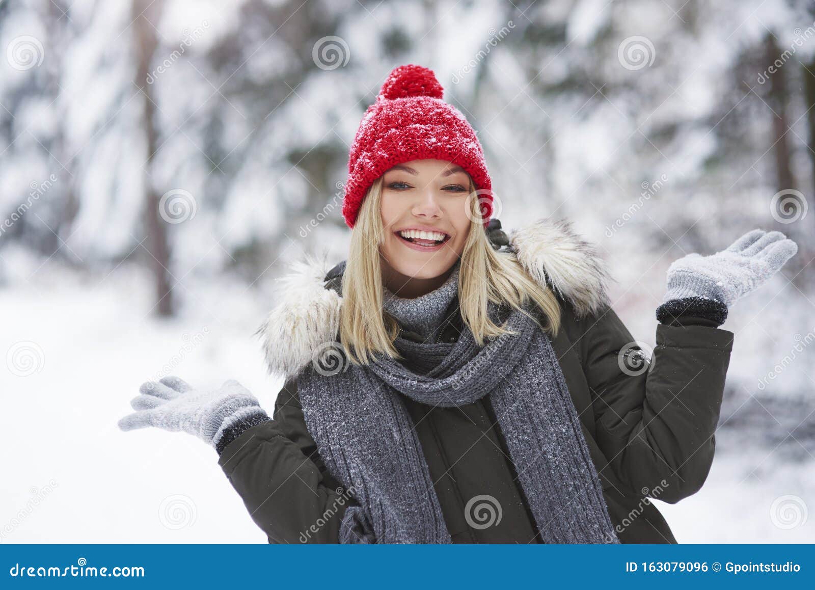Warmly Dressed Woman in Winter Time Stock Photo - Image of portrait ...