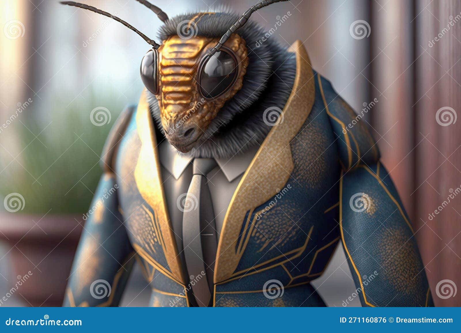 Portrait of a Wasp in Armor Stock Illustration - Illustration of ...
