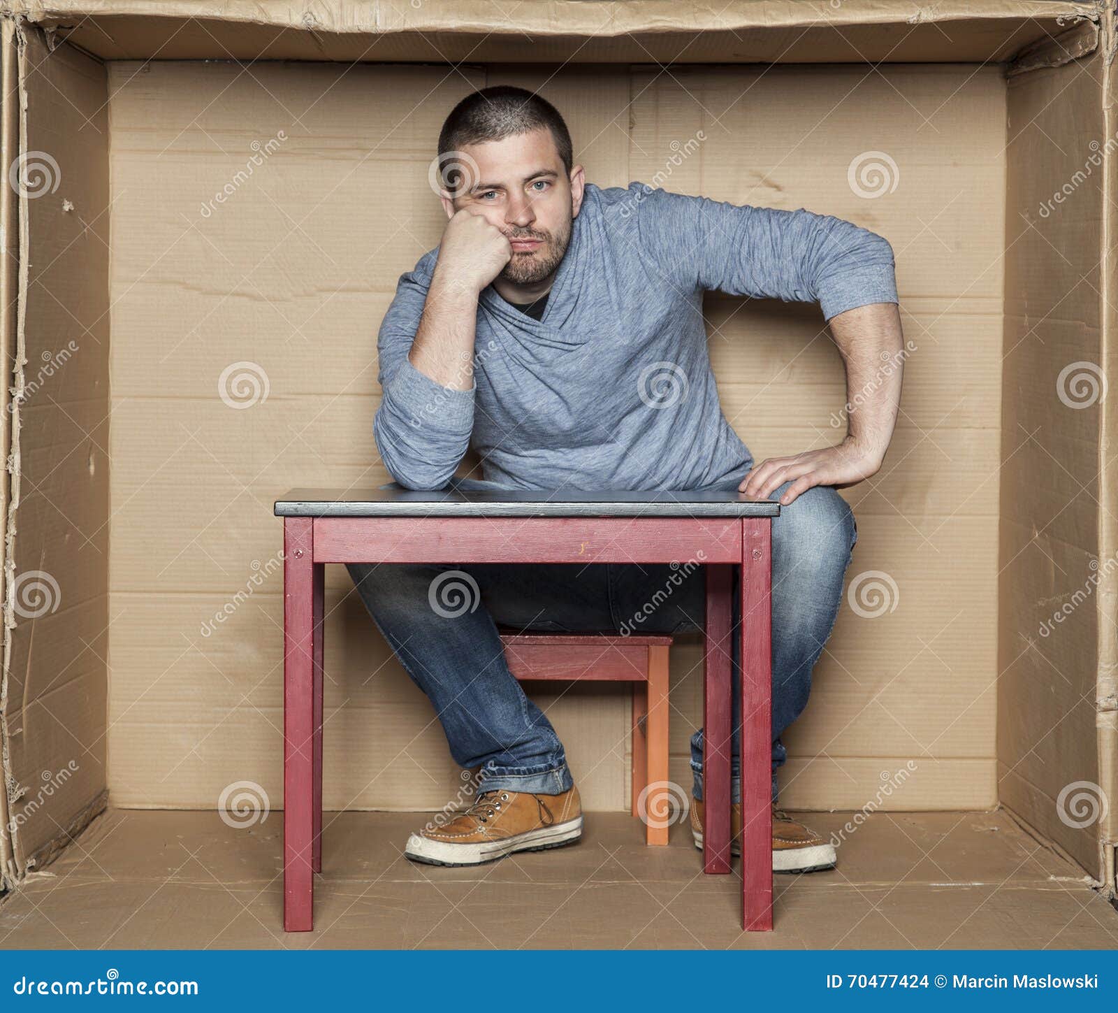 Portrait of wasted man stock photo. Image of poverty - 70477424