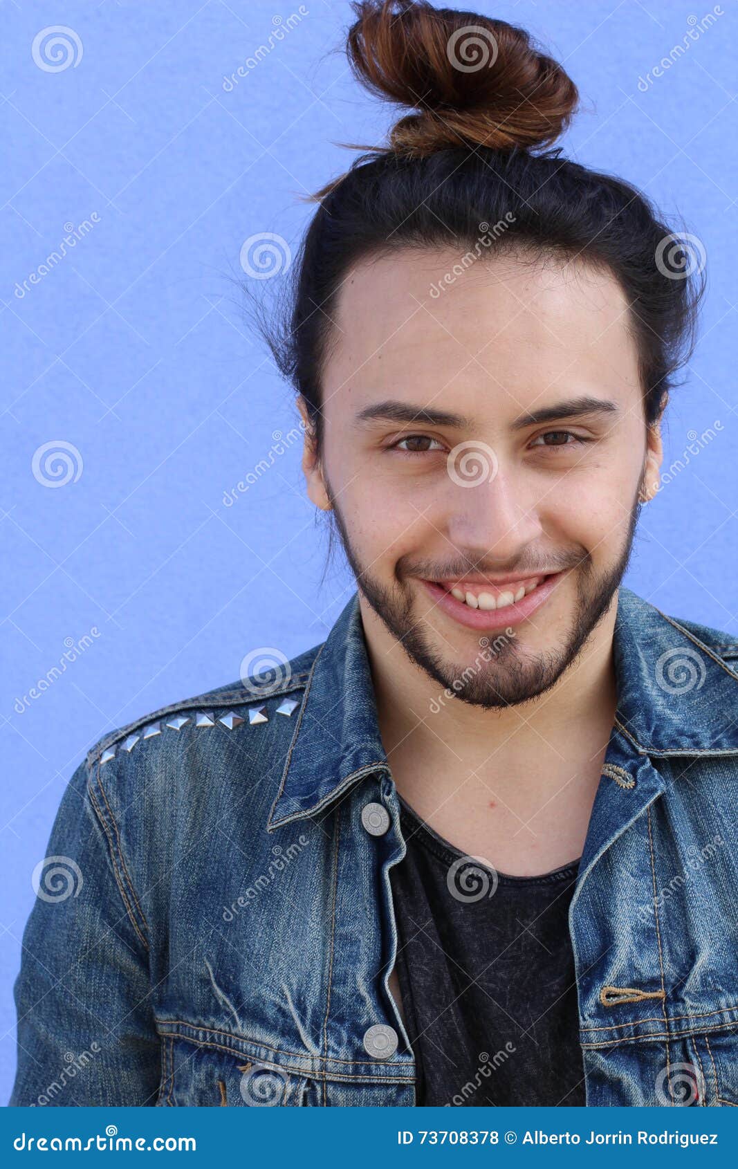 Portrait of Weirdo Man, Isolated on Blue Background Stock Photo - Image ...