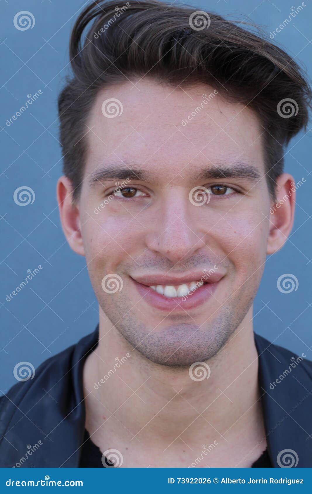 Portrait of Weirdo Man, Isolated on Blue Background Stock Photo - Image ...