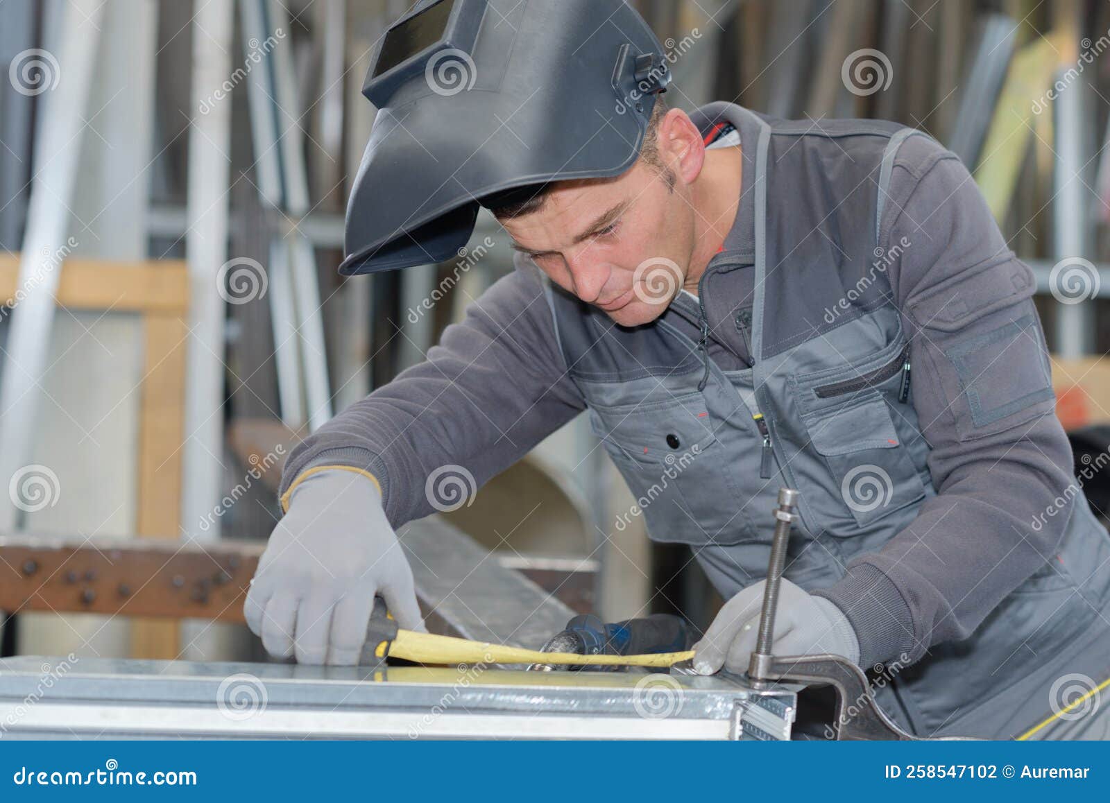 Portrait Welder Measuring Tape Design Stock Photo - Image of home ...