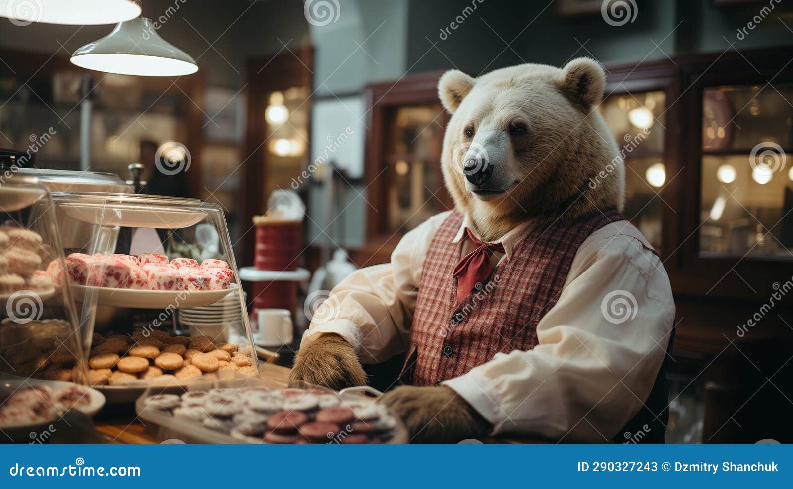 Bear Selling Candy , Generative AI Stock Image - Image of grizzly ...