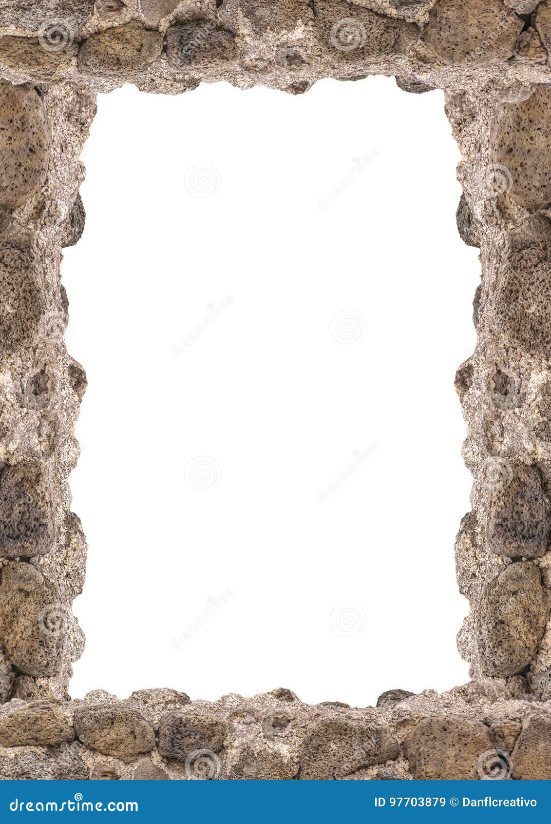 Portrait White Frame with Rock Borders Stock Image - Image of ...