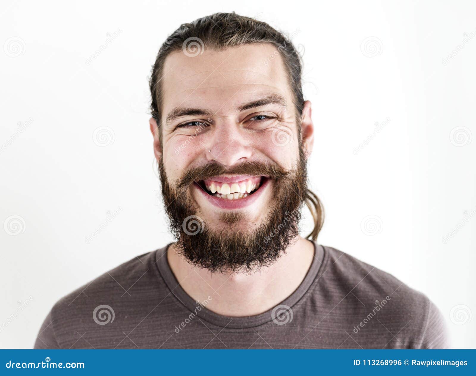 Portrait of White Man Isolated Stock Photo - Image of enjoy, feeling ...