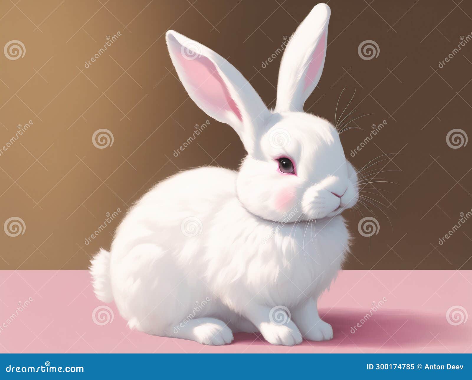 Portrait of a white rabbit stock image. Image of generated - 300174785