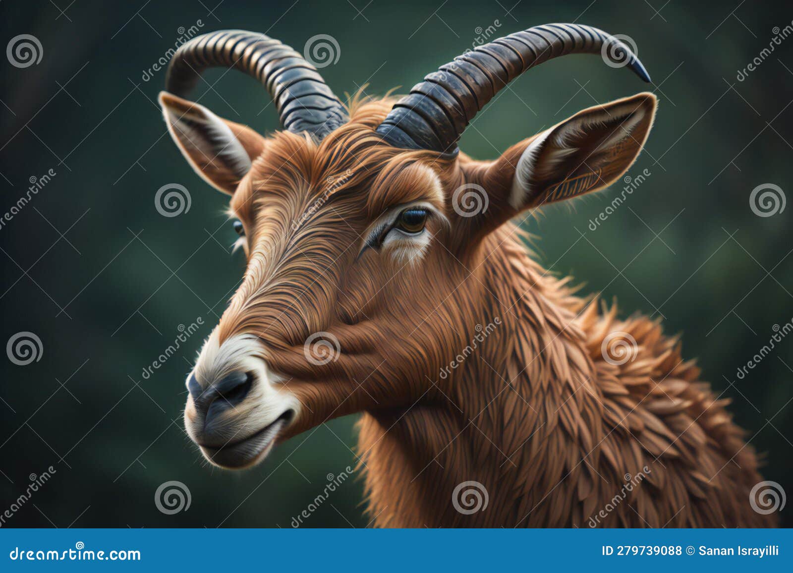 Portrait of a Wild Goat, Ammotragus Aries. Ai Generated Stock ...