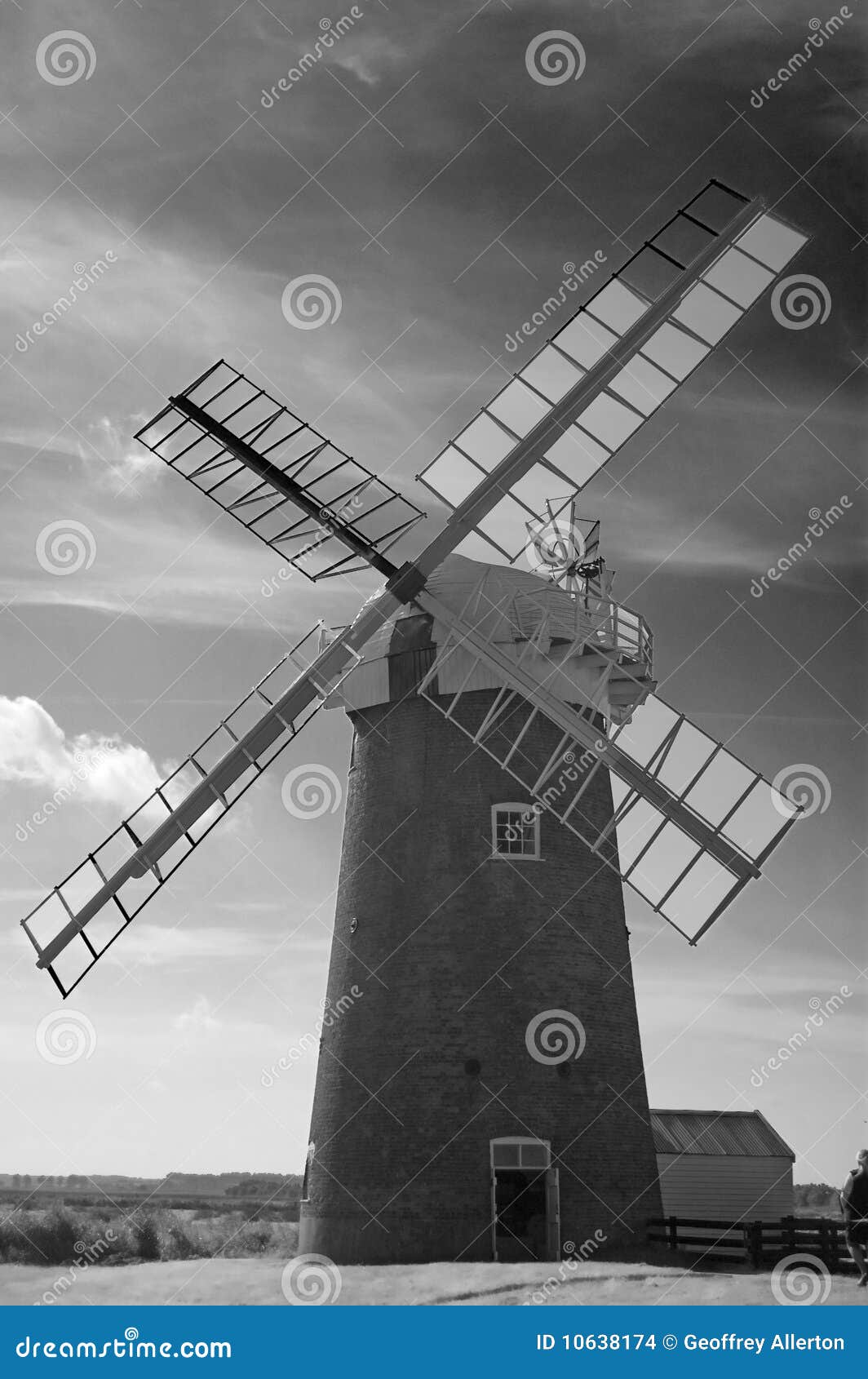 Portrait of the windmill stock photo. Image of clouds - 10638174