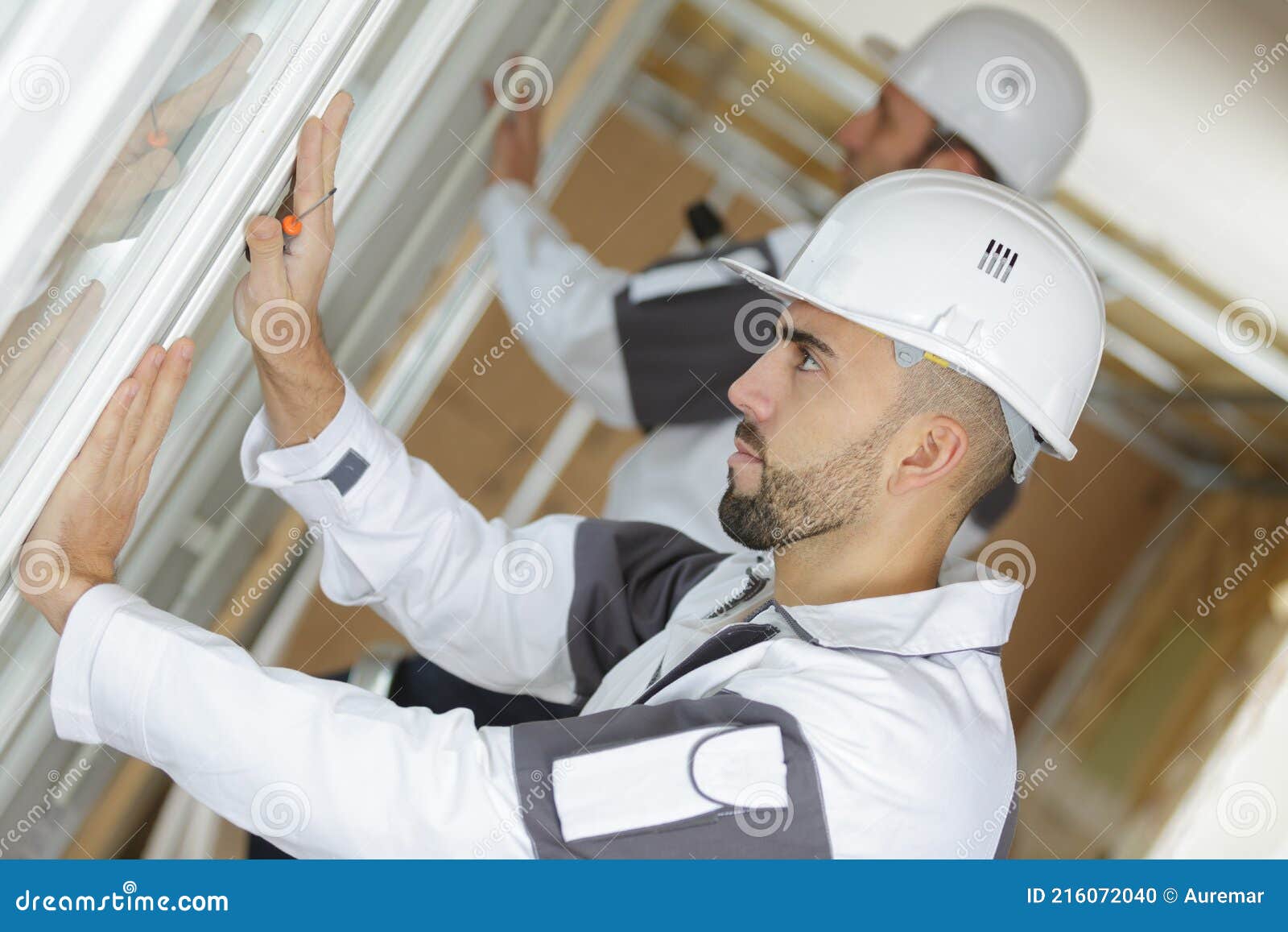 Portrait Windows Installation Worker Stock Photo - Image of carpenter ...