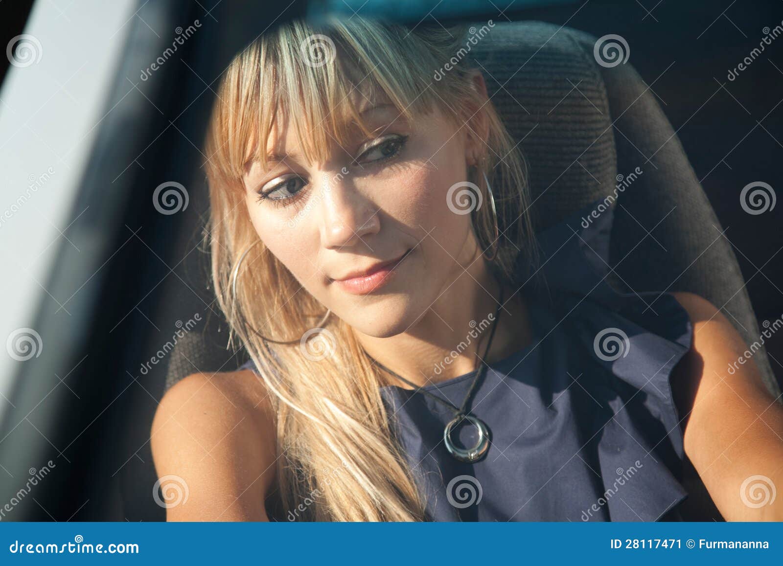 Portrait through the Windshield Stock Image - Image of personal, female ...