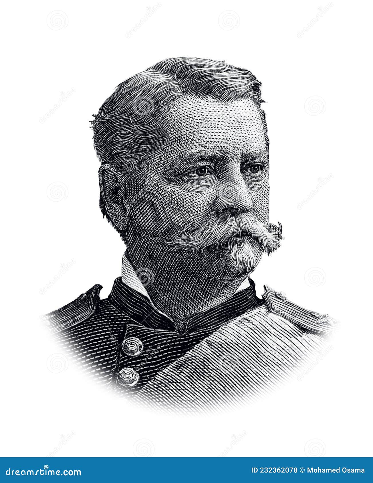 Portrait of Winfield Scott Hancock Stock Illustration - Illustration of ...