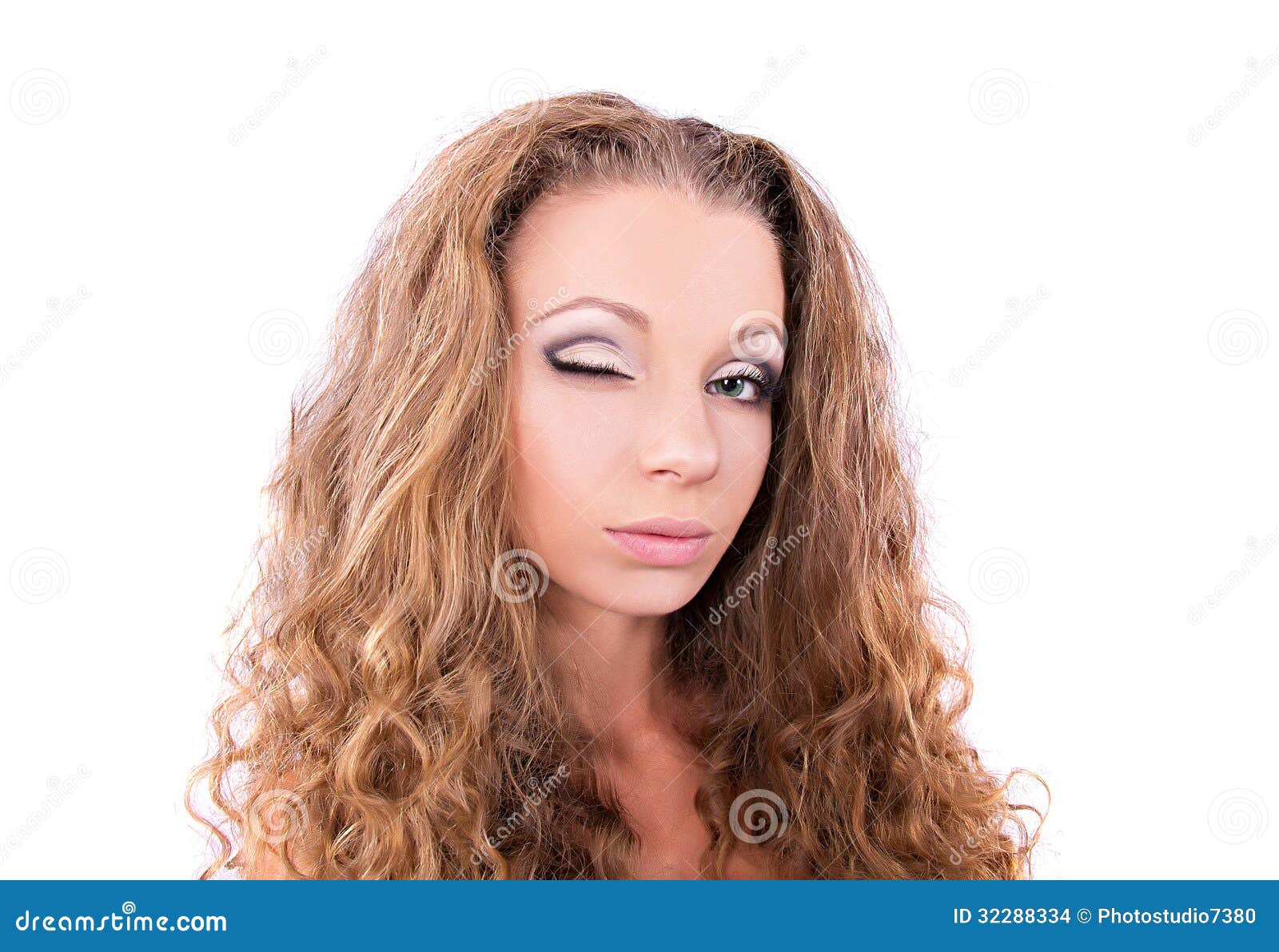 Portrait of a winking girl stock photo. Image of eyes - 32288334