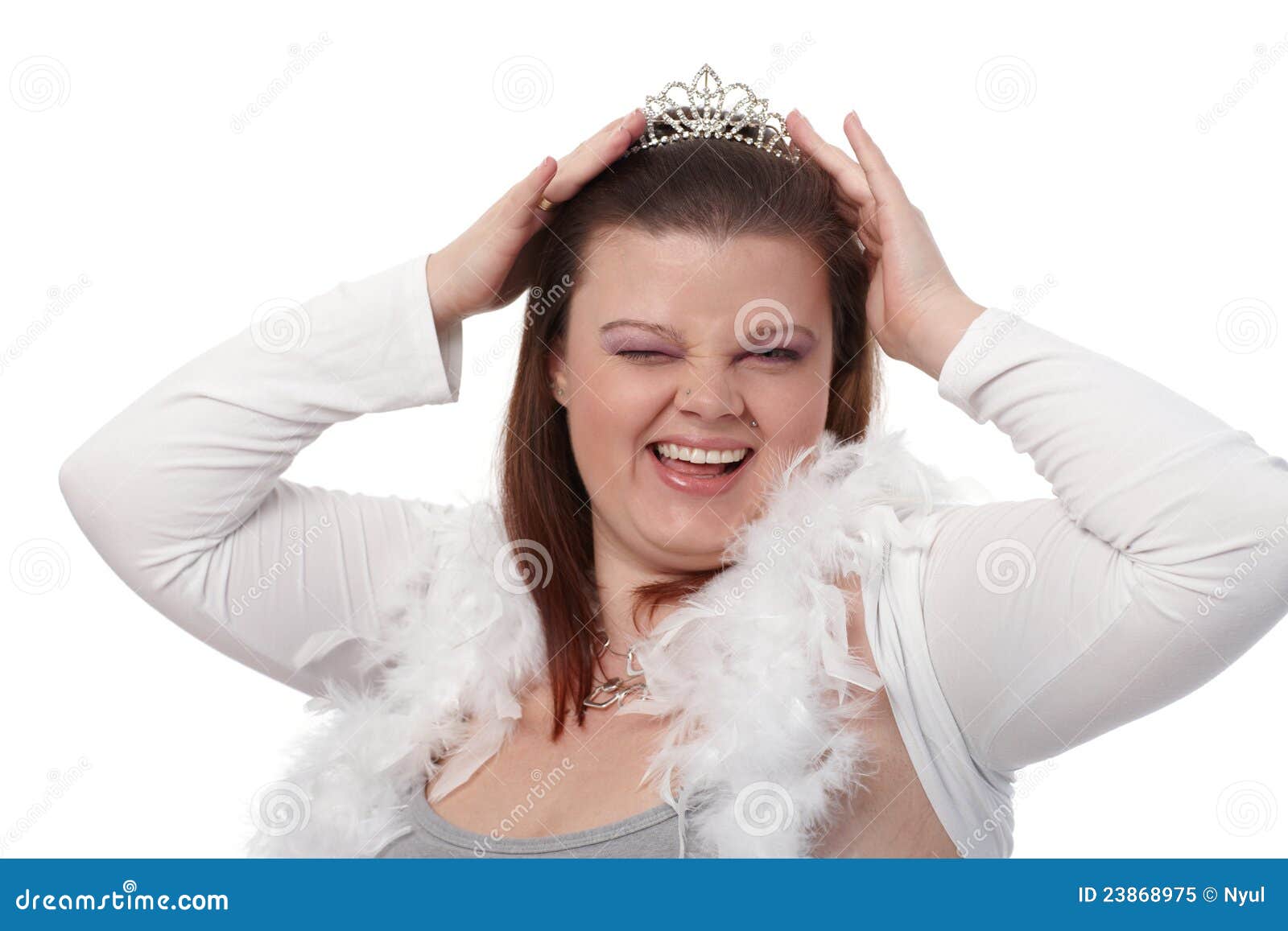 Portrait of Winking Plump Woman Stock Image - Image of camera, good ...